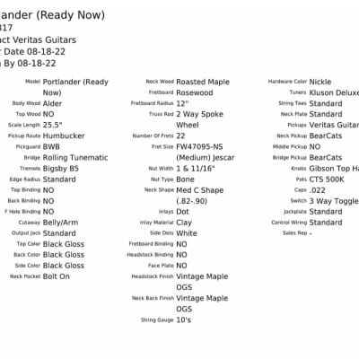 Veritas Custom Portlander 2022 Black | Reverb