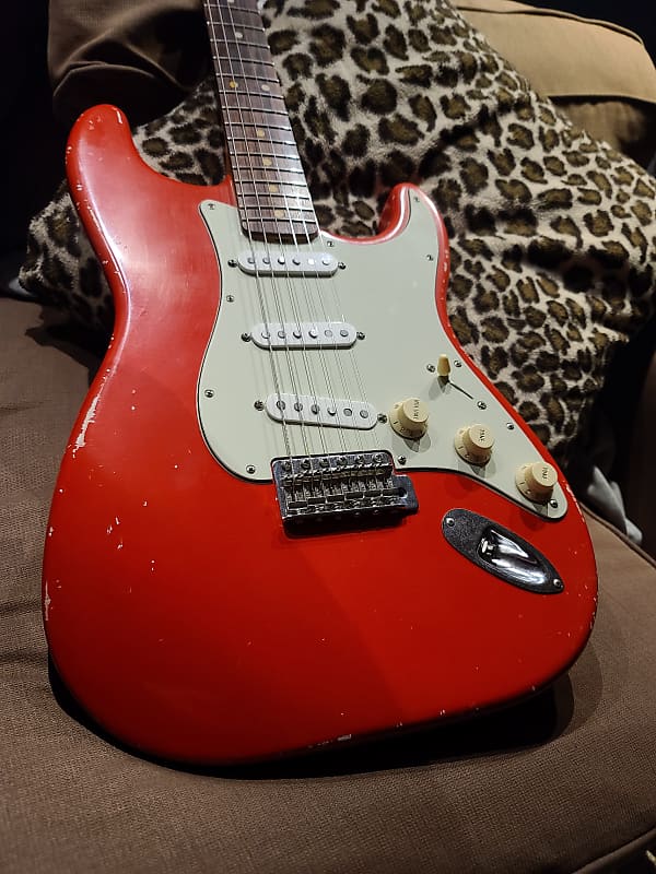 MJT/Musikraft Stratocaster Fiesta Red | Reverb