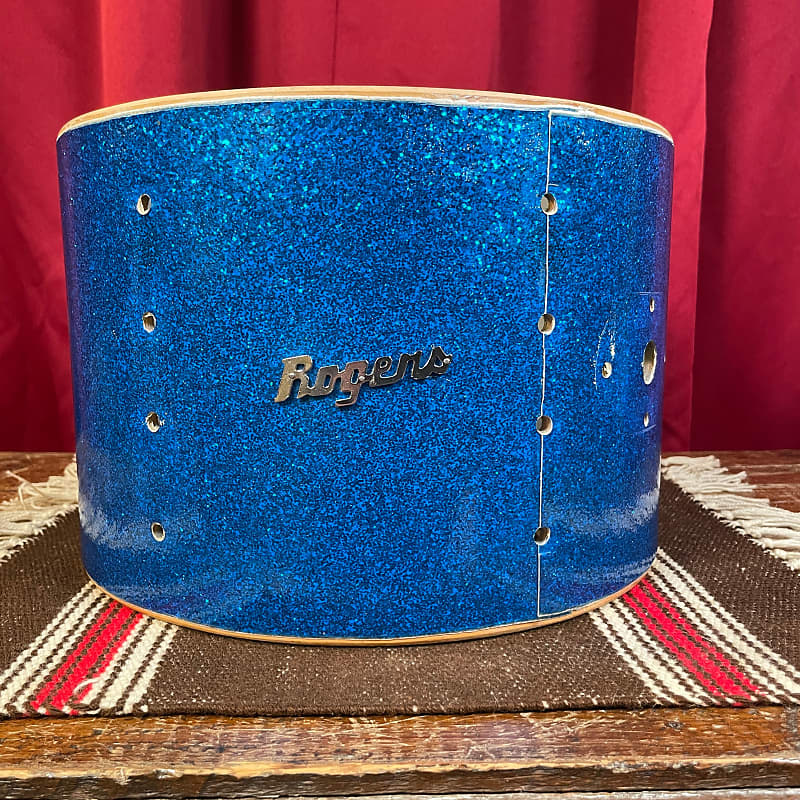 1960s Rogers Cleveland Holiday 8x12 Tom Shell Blue Sparkle | Reverb