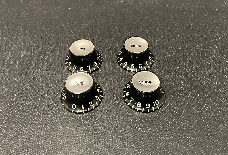 Gibson Vintage 1961 ES-335 Black Reflector Knobs Silver | Reverb
