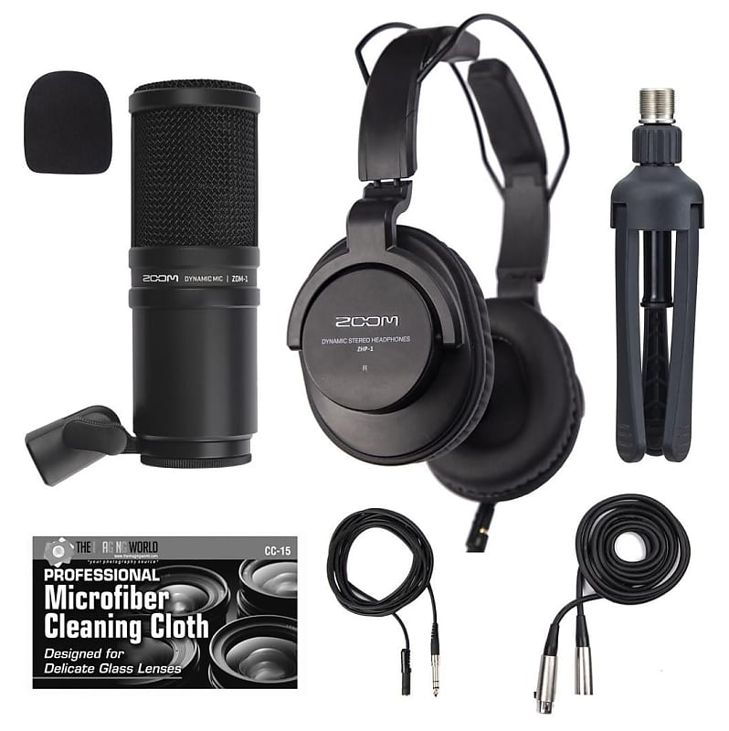 Zoom ZDM-1 Podcast Mic Bundle with Headphones, Windscreen, | Reverb
