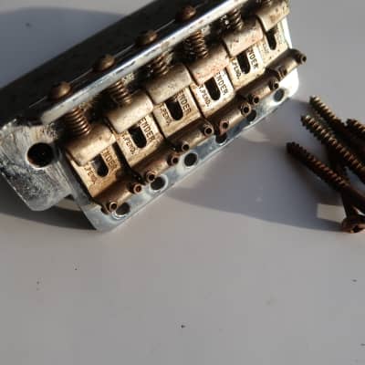 Fender Stratocaster Tremolo Block PAT. PEND. Saddles 60's | Reverb