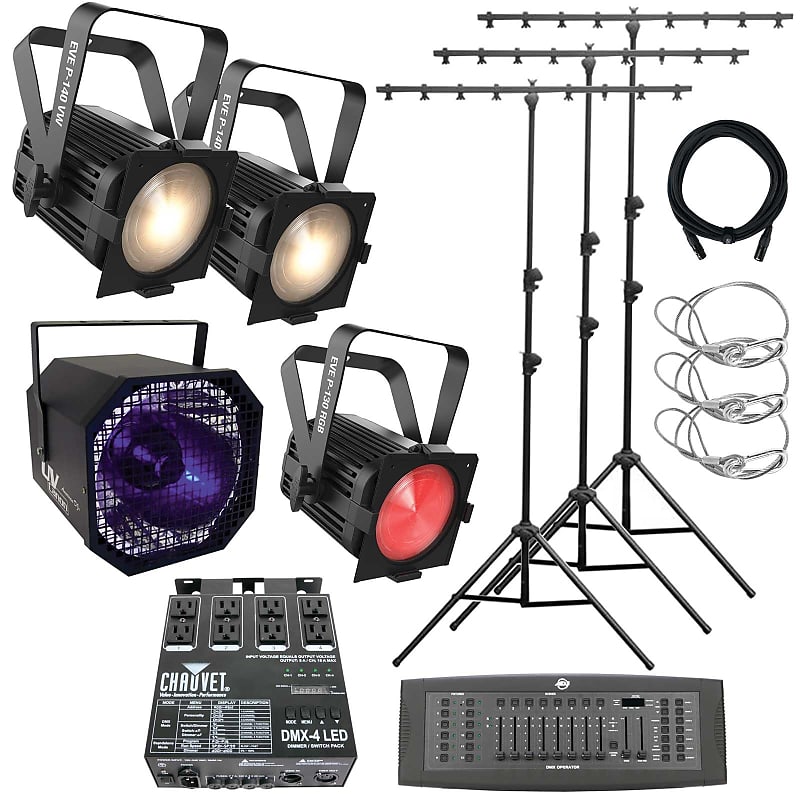 Live Stream Lighting Pack Chauvet DJ EVE P-140 UV Cannon | Reverb