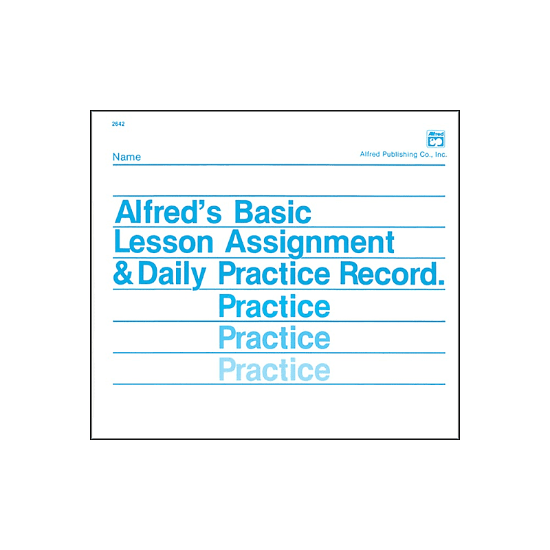 Alfred Lesson Assignment & Daily Practice Record | Reverb