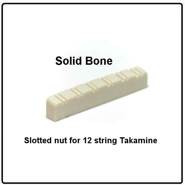 Solid bone slotted nut for 12 string Takamine guitars | Reverb