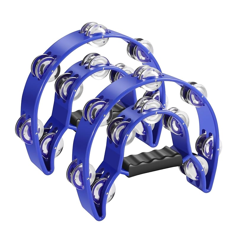 Tambourine Metal Half Moon Musical Instruments Double Row | Reverb UK