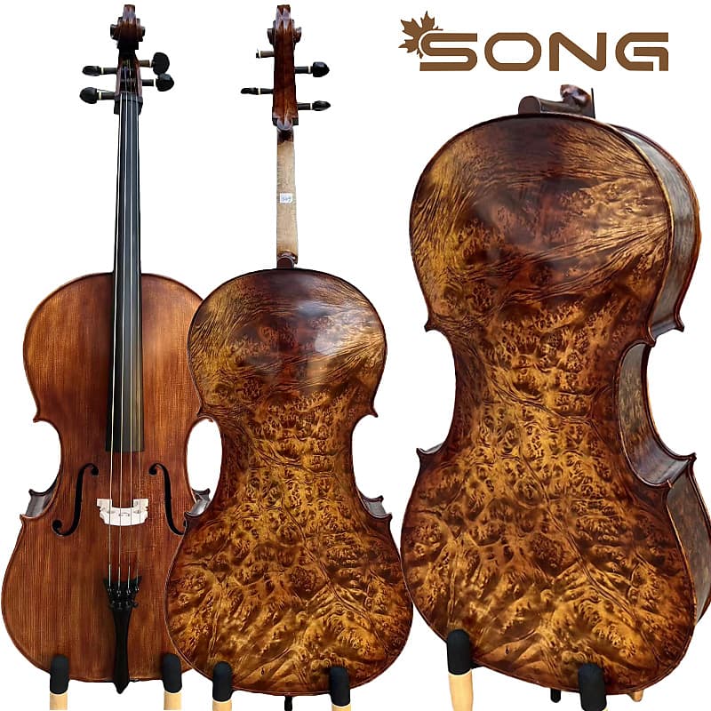 Rare Bird's eye Wood Full size Cello 4/4. hand Carved,Good | Reverb