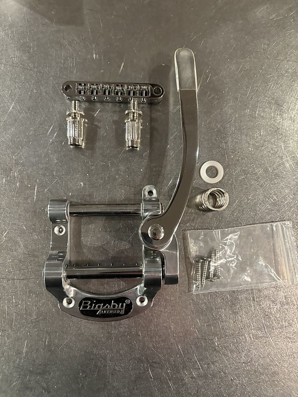 Bigsby B50 Tremolo Tailpiece with Roller Bridge - Chrome | Reverb