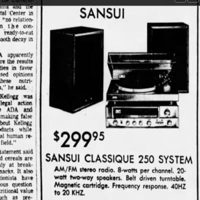 Vintage Sansui Classifieds 250 sounds well | Reverb