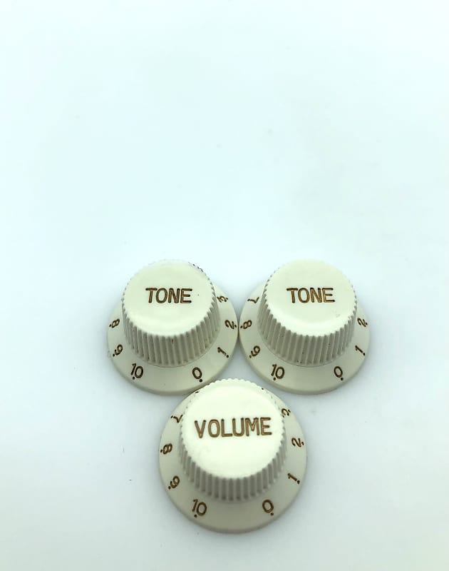 Stratocaster Style Knobs Set Parchment | Reverb