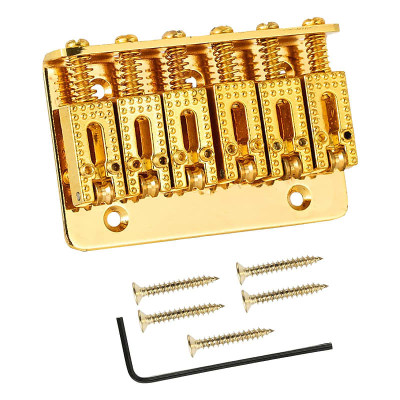 Gold Guitar Strat Tele Style Fixed Hardtail Bridge | Reverb