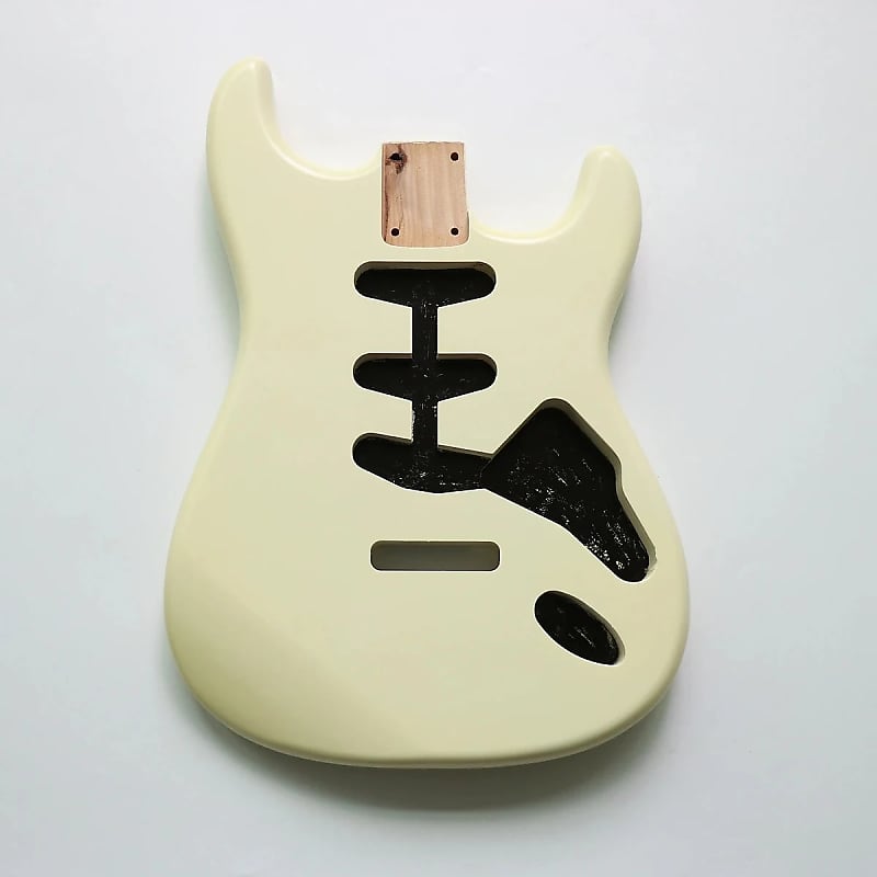 Cream Finish Alder Guitar Strat Style Body Project | Reverb
