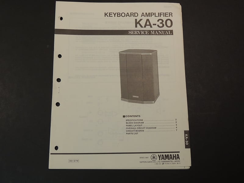 Yamaha KA-30 Service Manual [Three Wave Music] | Reverb UK