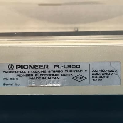 Vintage Pioneer PL-L800 Direct-Drive Linear Tracking | Reverb
