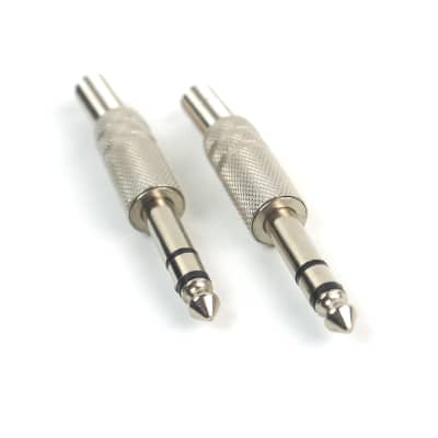 2x Straight Male Stereo Phone Plug Guitar Audio Connector | Reverb
