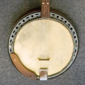 Kay US tenor banjo 1942 natural Patriotic WWII era with case | Reverb