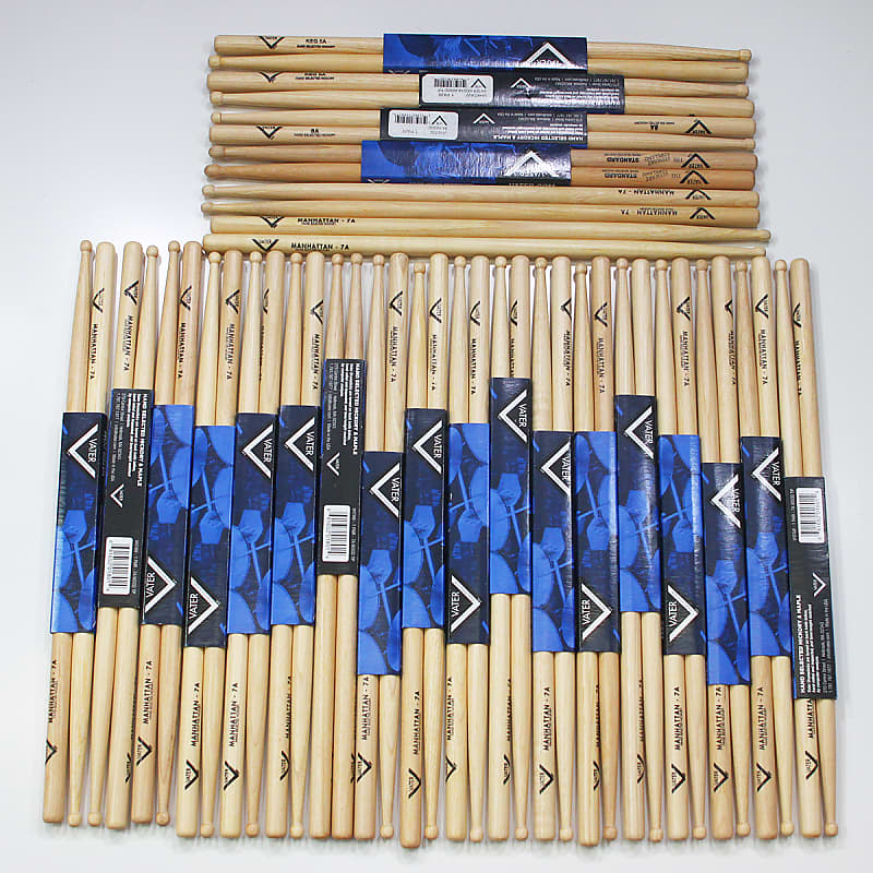 20 Pairs of Vater Manhattan 7A Drumsticks: VH7AW Hickory plus | Reverb