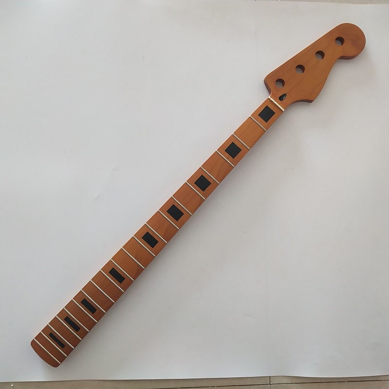 20 Frets Glossy Orange Maple 4 String Bass Neck | Reverb