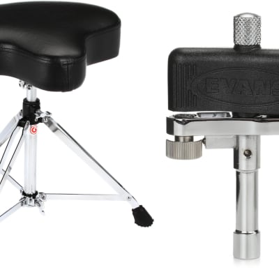 Gibraltar 6608 Moto Style Drum Throne Bundle with Evans | Reverb