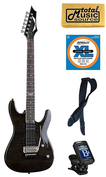 Dean C350F TBK PACK Electric Guitar, Floyd Rose Trans Black, | Reverb