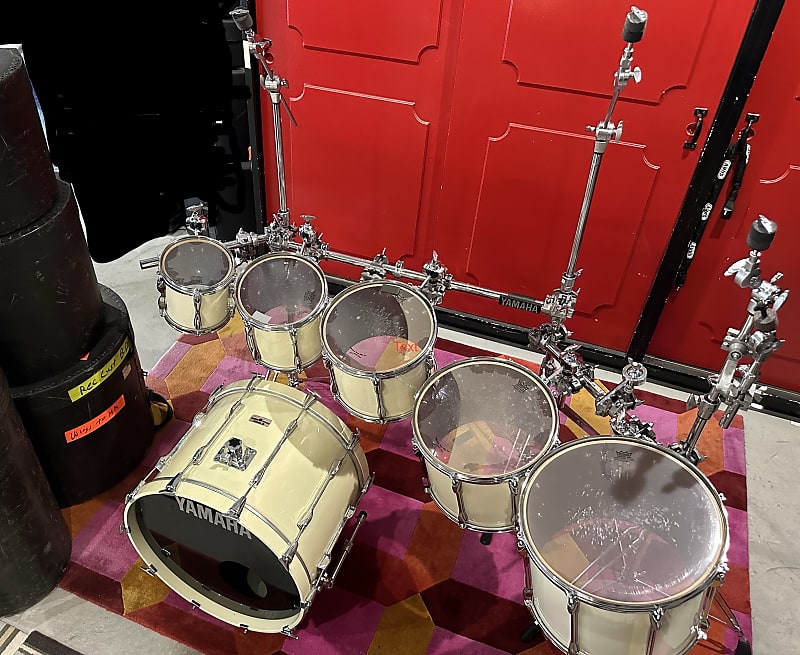 Yamaha Recording Custom Drums White 1991 6pc Shell Kit with | Reverb
