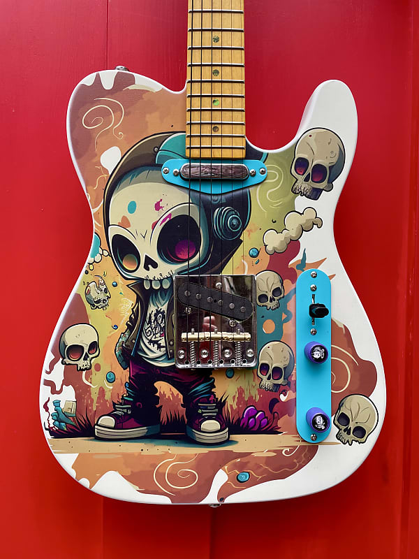 Graffiti Skull / Punk Boy Custom UV Printed Telecaster | Reverb