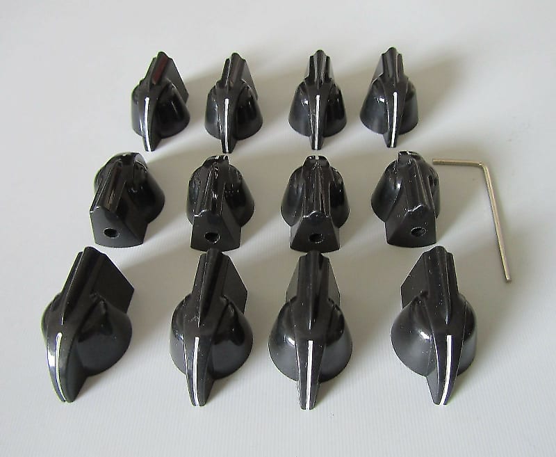 Black 12 Piece Guitar Chicken Head Amplifier Control Knobs | Reverb