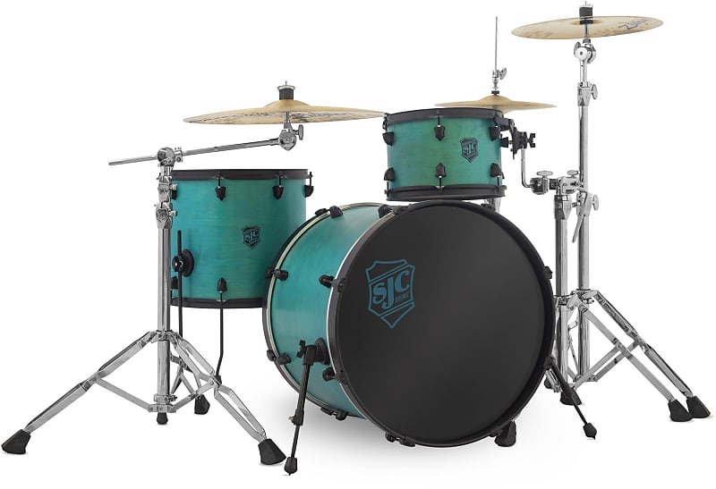 SJC Custom Drums Pathfinder Series 3-piece Shell Pack - Teal | Reverb