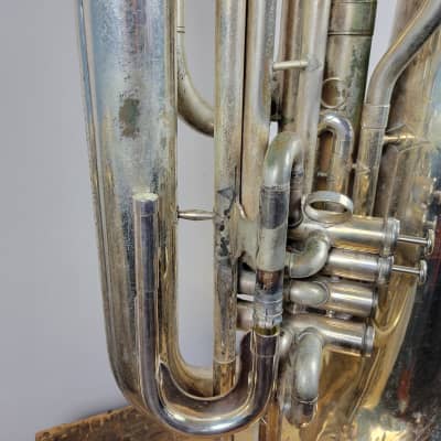Dynasty M875 Marching Tuba Silver Needs work Local Pickup | Reverb