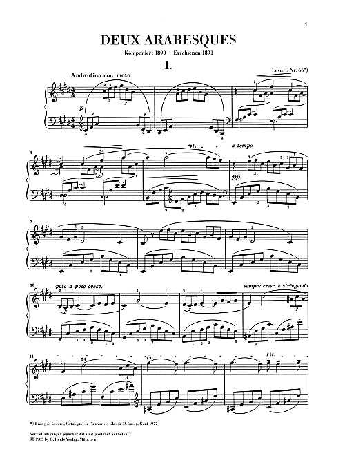 Claude Debussy 2 Arabesques Piano Solo | Reverb