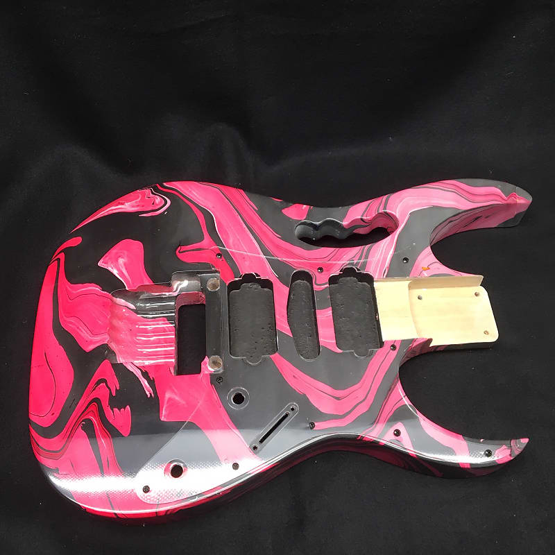 Basswood 6 string Jem style guitar body, finished red / black | Reverb