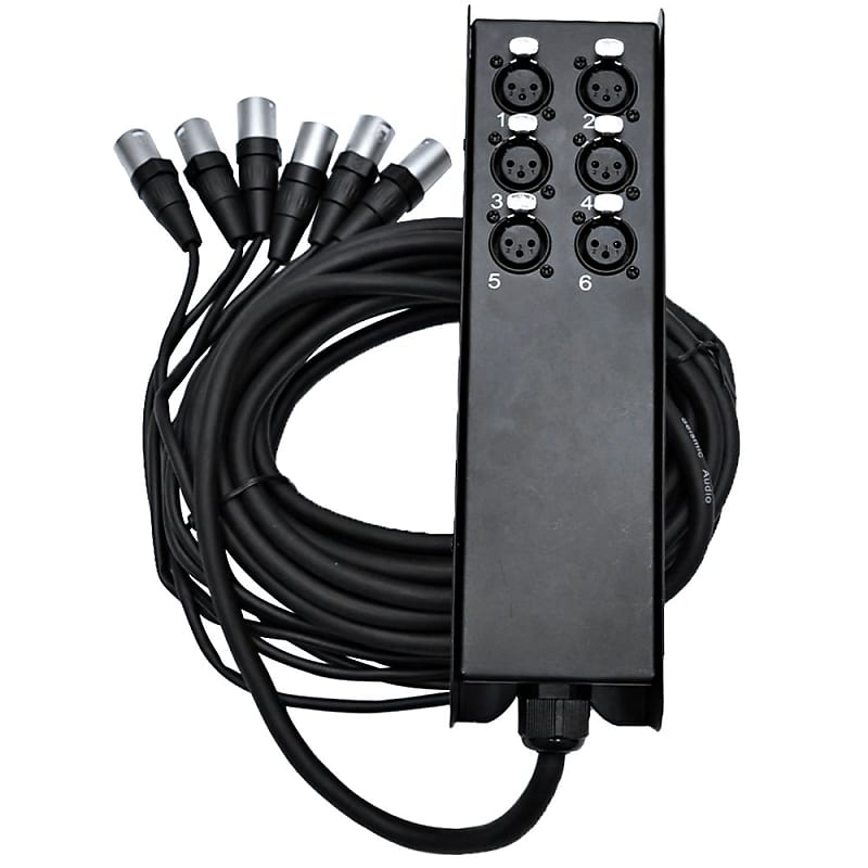 SACB-6x25 6-Channel Low Profile XLR Send Sub Snake Cable, | Reverb