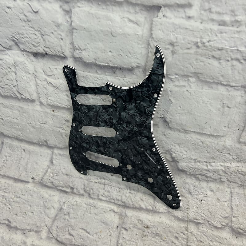 SSS Pickguard for Fender Strat Black Pearl | Reverb