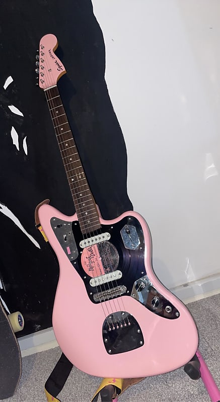 Squier Jaguar - Shell Pink Modded Johnny Marr | Reverb UK