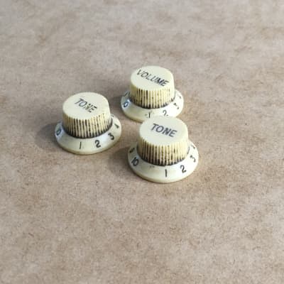 Luthiers Parts Aged Relic Parchment 3 Knobs Set For Fender | Reverb
