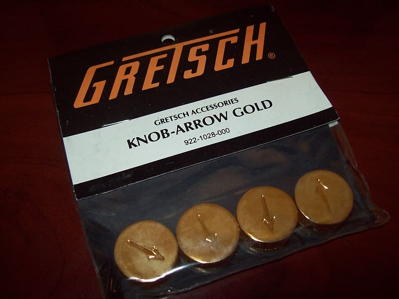 Genuine Gretsch Guitar Knobs (4), With 'G' Arrow - GOLD, | Reverb