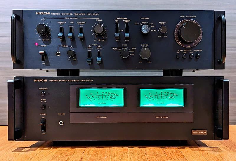 Hitachi HMA 7500 & HCA 8300 Power Amplifier & Pre | Reverb Canada