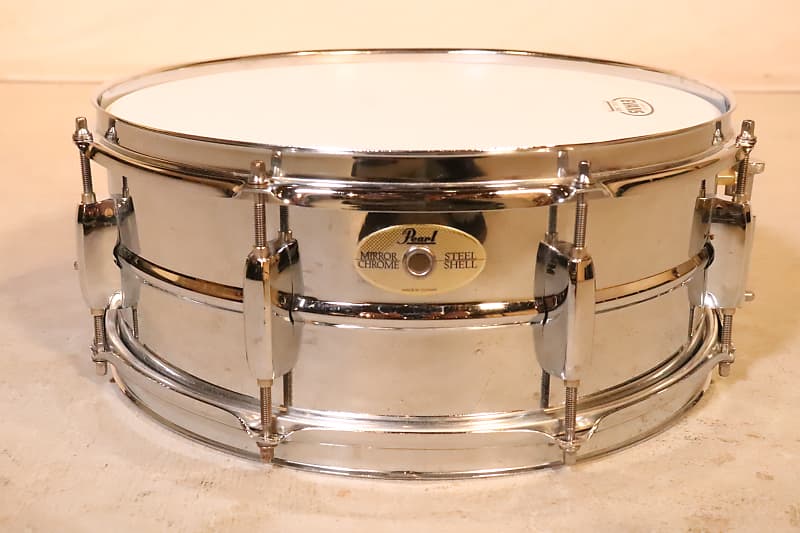 Pearl 5.5x14" Chrome 8 Lug Steel Shell Snare Drum | Reverb
