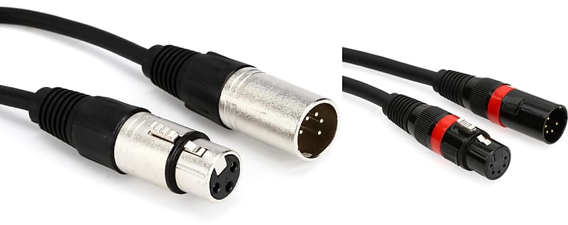 Hosa DMX-106 Male 5-pin DMX to Female 3-pin DMX Adapter Cable | Reverb