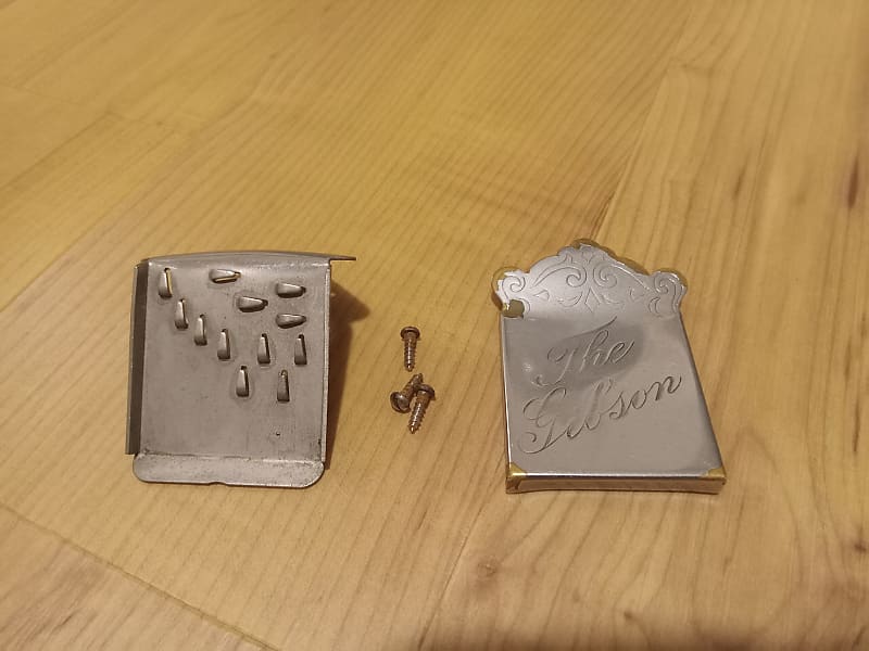 Vintage 1910's Gibson Mandolin Nickel-Plated Brass Tailpiece | Reverb