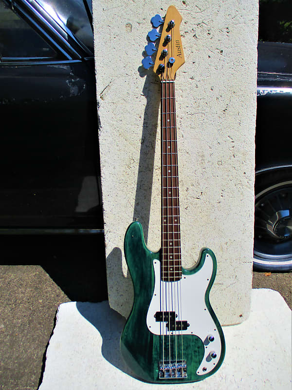 Austin P Bass Copy Bass Guitar, 1990's, Very Cool Finish, | Reverb