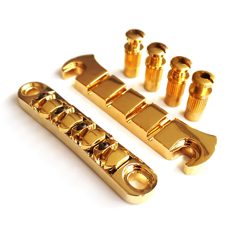 Bass Guitar Bridge and Tailpiece Tune O Matic Set Gold | Reverb UK