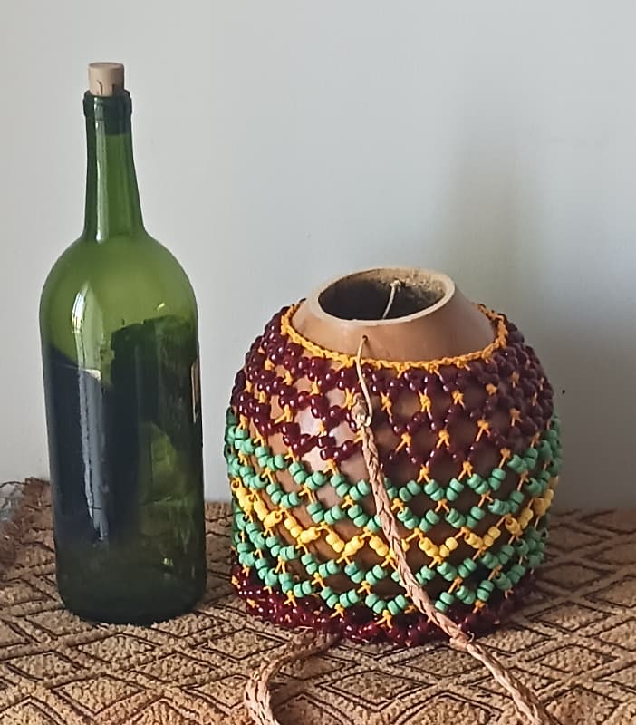 Ghana-style netted gourd rattle (akasa): medium | Reverb