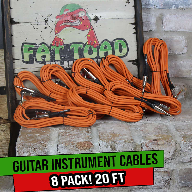 (8 PACK) 20FT Guitar Cables | FAT TOAD 24GA Wires Electric | Reverb