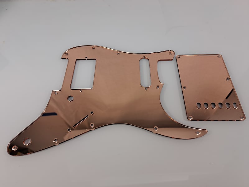 Rose Gold Mirror Acrylic HXS HS pickguard + trem cover set | Reverb