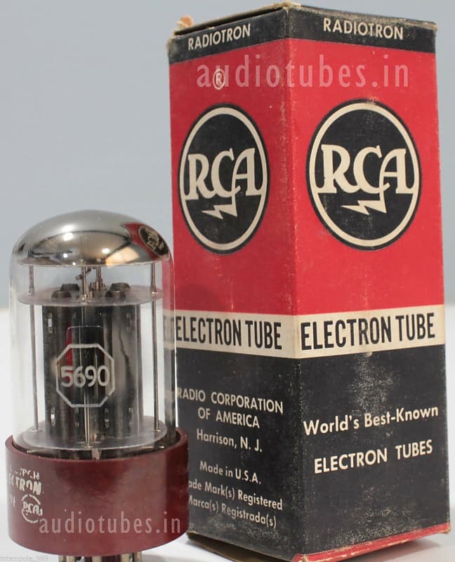 5690 RCA NOS NIB Triple Mica Red Fat Base Made in U.S.A | Reverb