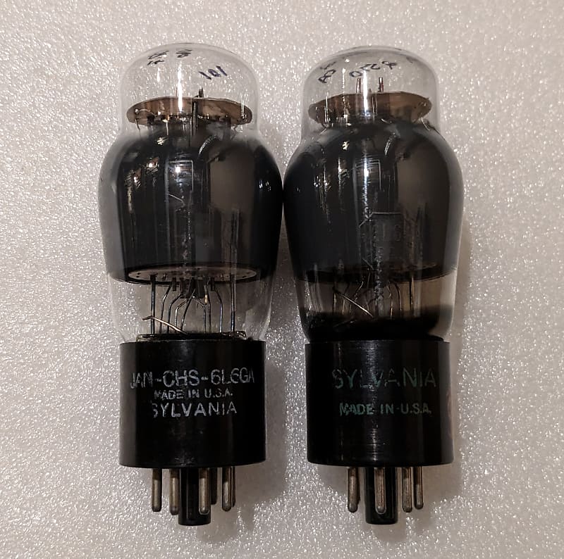6L6GA Sylvania JAN-CHS-6L6GA NOS Testing Matched Pair Tubes | Reverb
