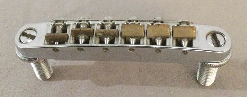 MIJ Tune-O-Matic 6 string guitar bridge Chrome | Reverb Canada