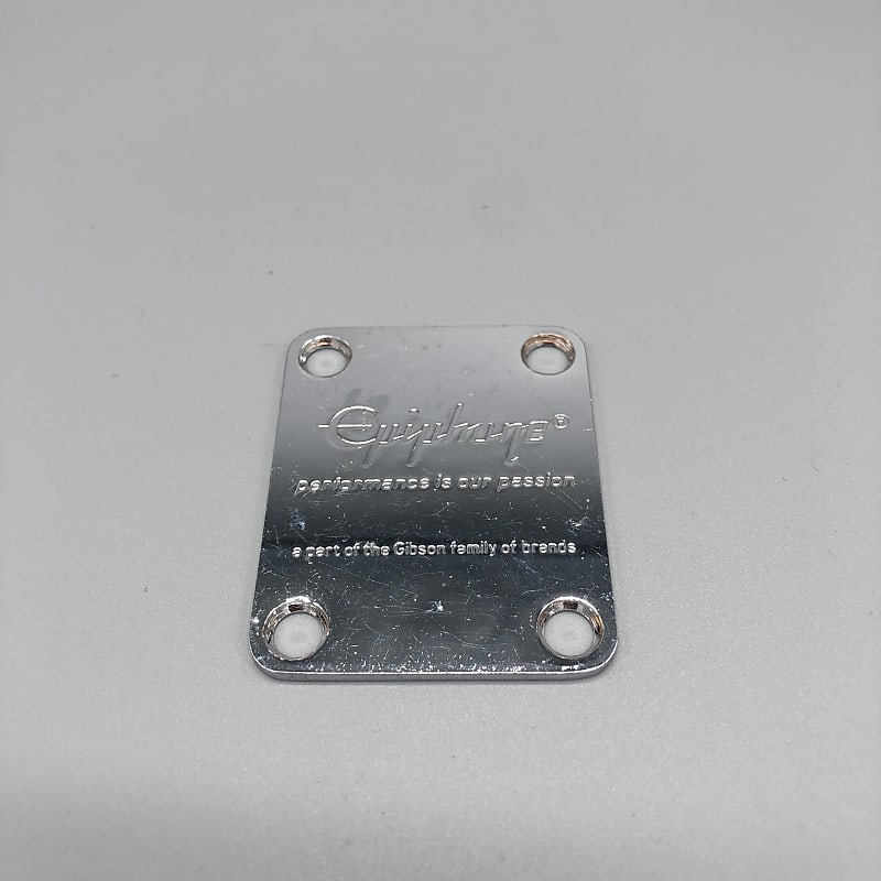 Epiphone Neck Plate Chrome 4-Hole | Reverb