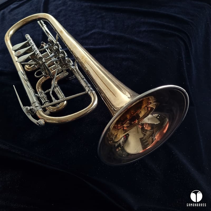 Melton C key rotary trumpet made in Germany gamonbrass | Reverb